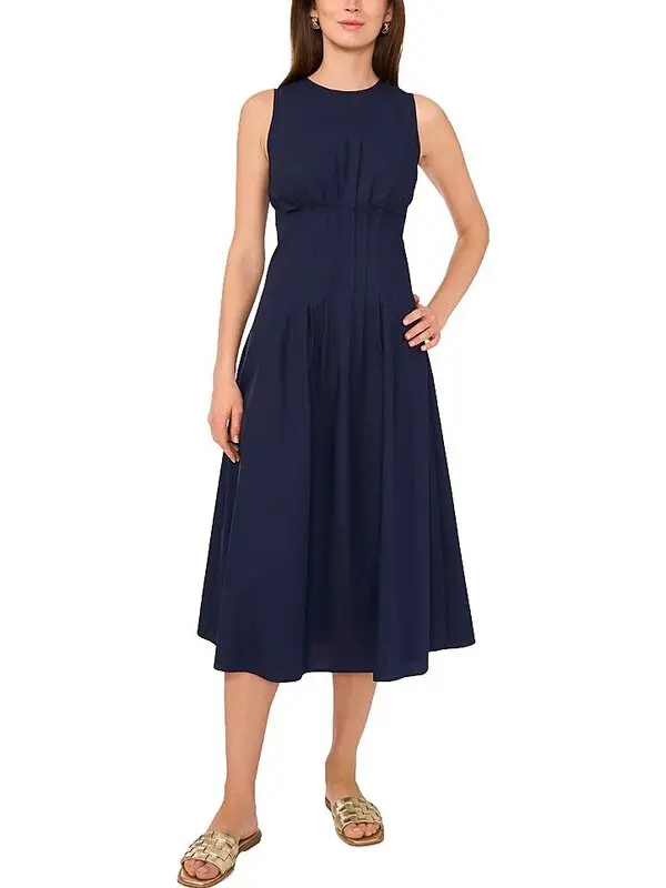 1.State Pin Tuck Midi Dress - Indigo Night