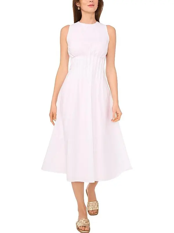 1.State Pin Tuck Midi Dress - Ultra White