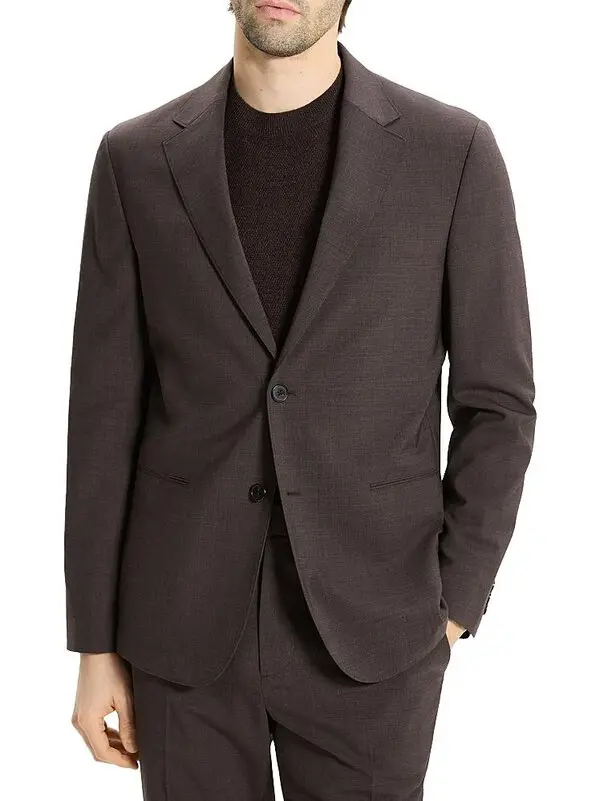 Theory Clinton Blazer In Motion Wool - Brownwood Melange