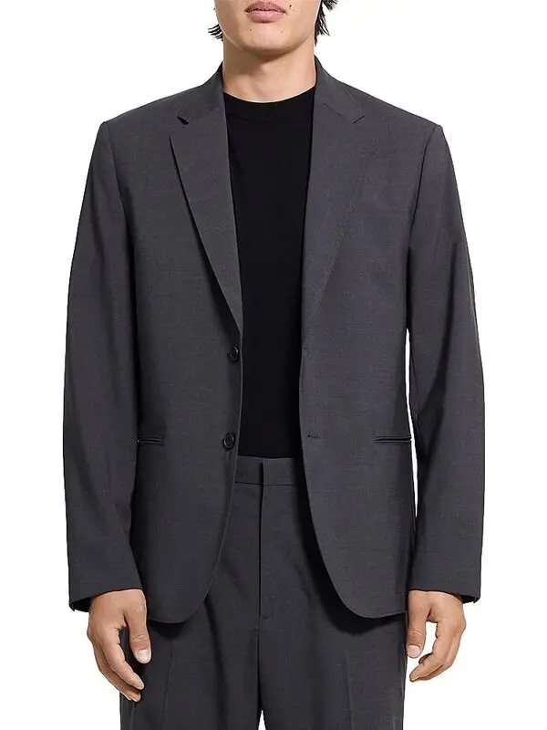 Theory Clinton Blazer In Motion Wool - Charcoal Melange