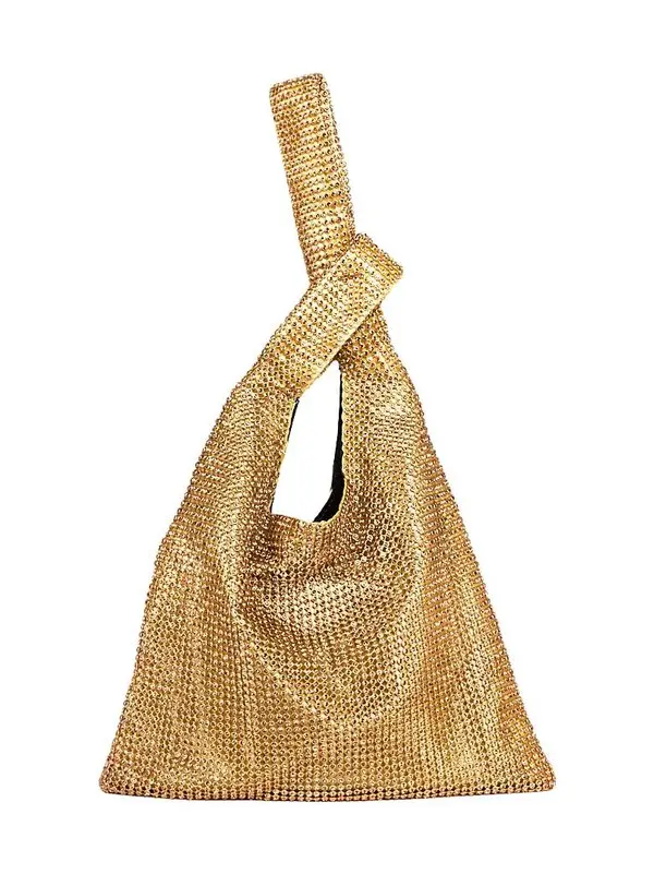 Aqua Crystal Evening Bag - Gold