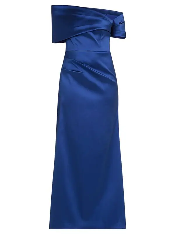 Rickie Freeman For Teri Jon One-shoulder Mikado Gown - Sapphire