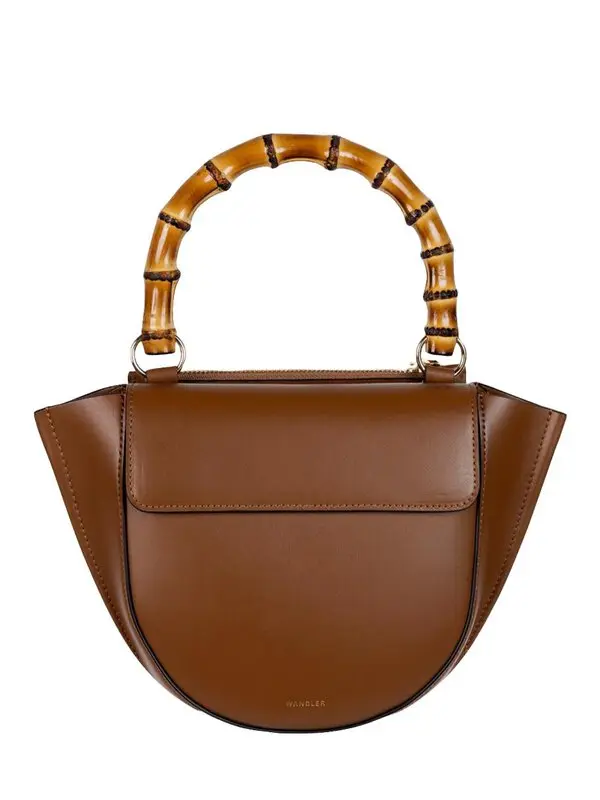 WANDLER Hortensia Mini Leather Top-handle Bag - Saddle