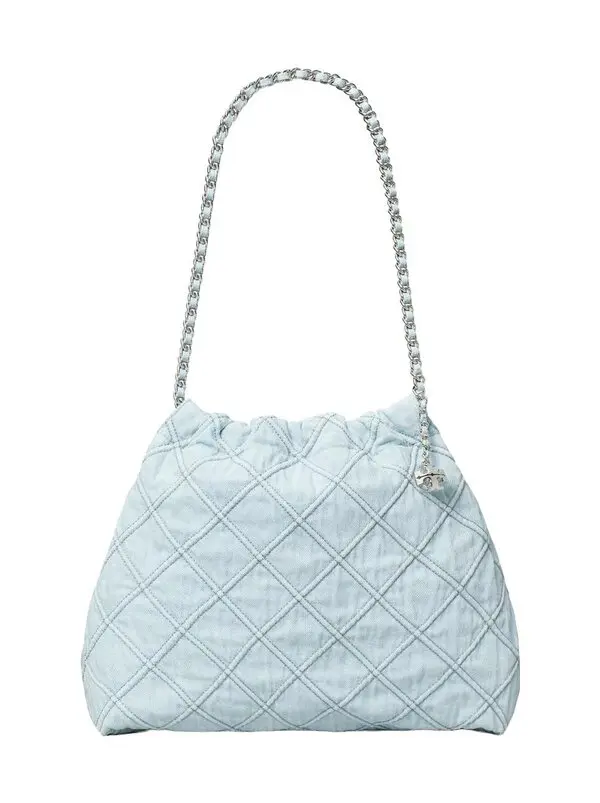 Tory Burch Fleming Soft Quilted Hobo Bag - Seltzer