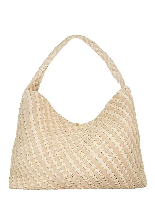 DUNE Deliberate Xl Woven Shoulder Bag - Cream Synthetic