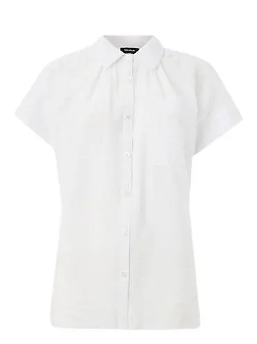 Whistles Nicola Short-sleeve Woven Shirt - White