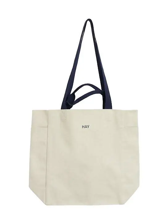 HAY Logo-print Cotton Tote Bag - Grey