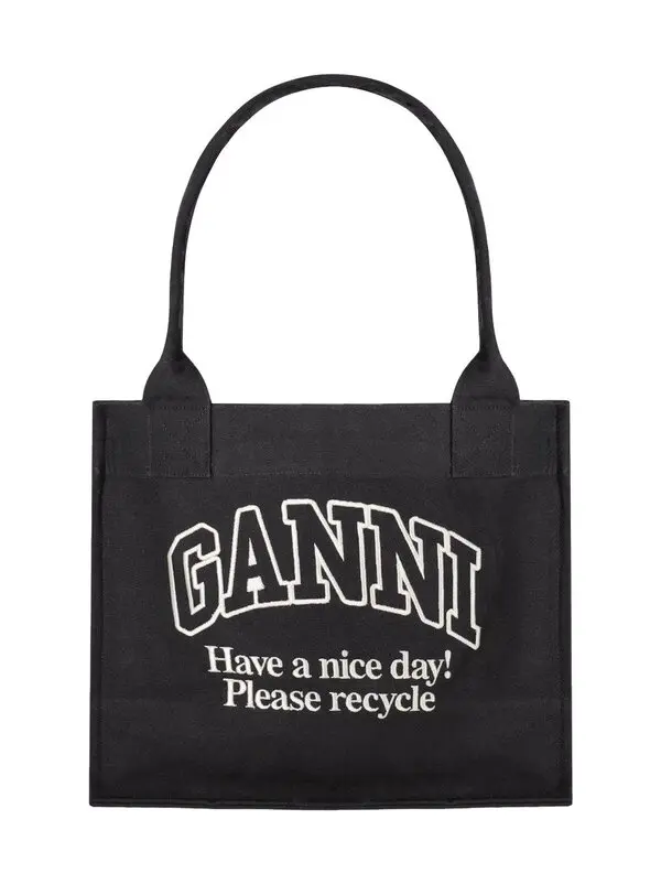 GANNI Large Shopping Bag - Black