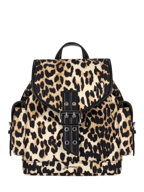 GANNI Bucky Small Animalier Backpack - Brown