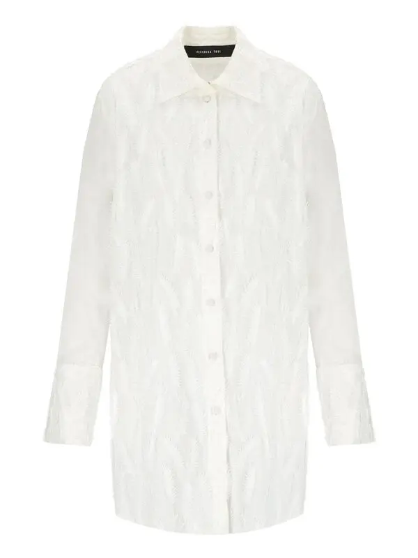 Federica Tosi Embroidered Fringe Shirt - White