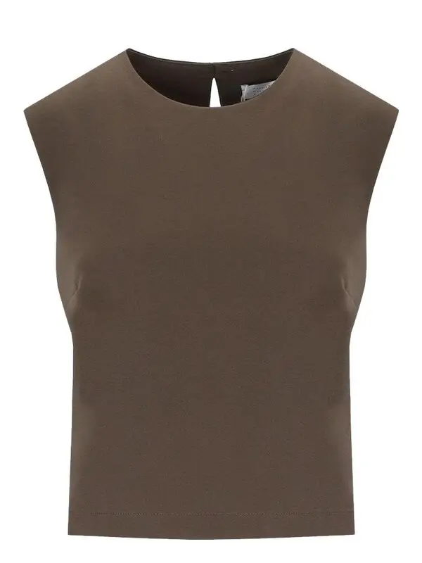 Harris Wharf London Techno Viscose Top - Brown