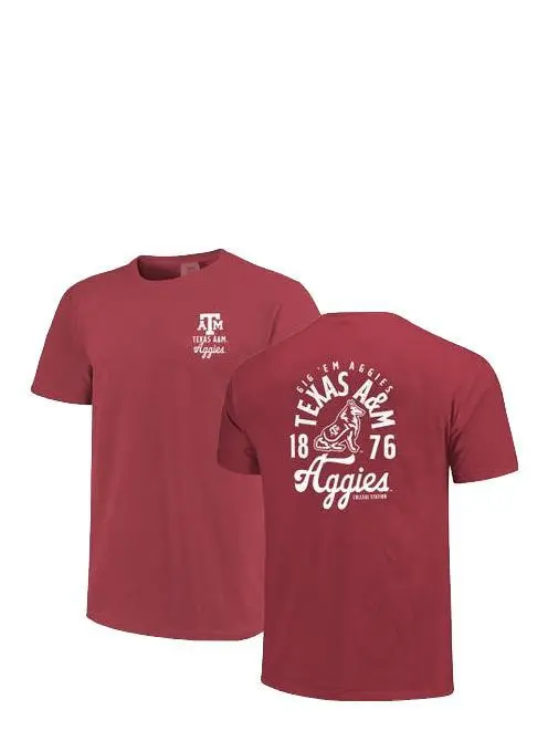 IMAGE ONE Texas A&m Aggies Comfort Colors Mascot Overlay T-shirt - Maroon