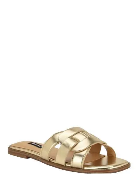 Nine West Glorie Slide Sandal - Gold