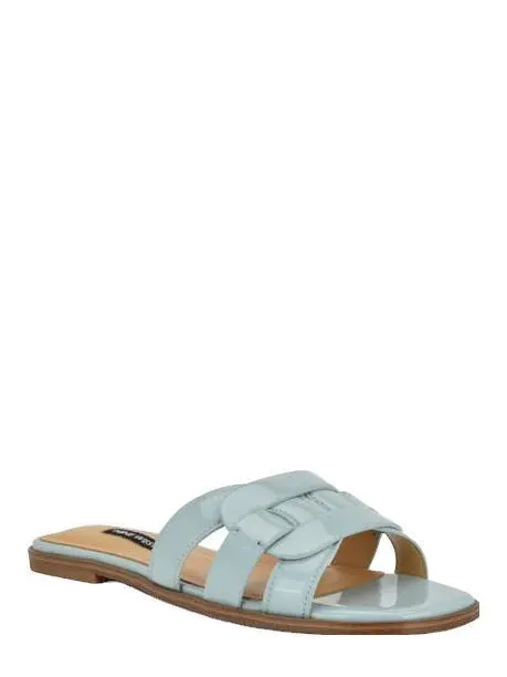 Nine West Glorie Slide Sandal - Light Blue