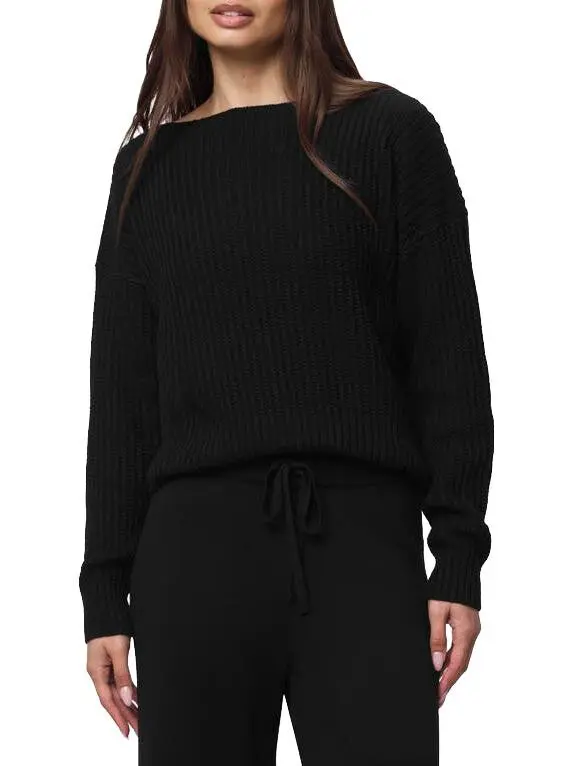 Splendid Olivia Cotton Crop Sweater - Black