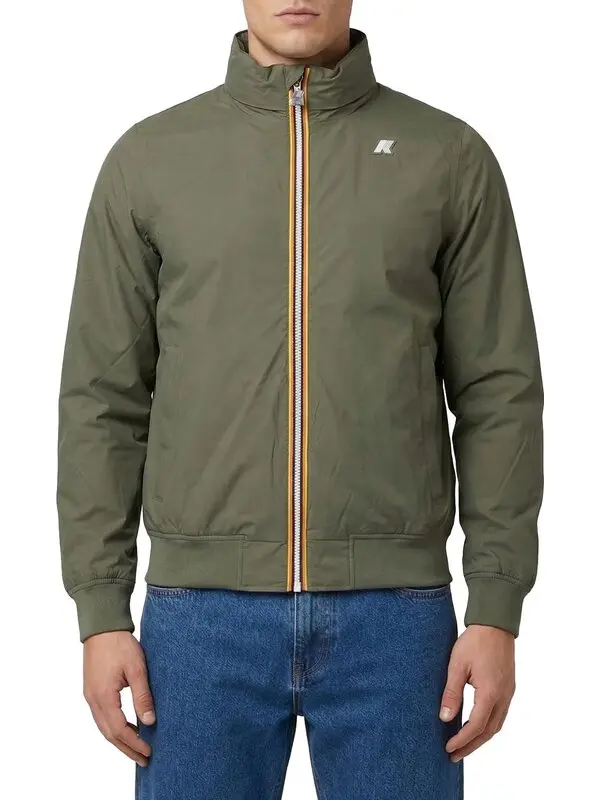 K-WAY Zip-up Jacket With Stand Collar - Green