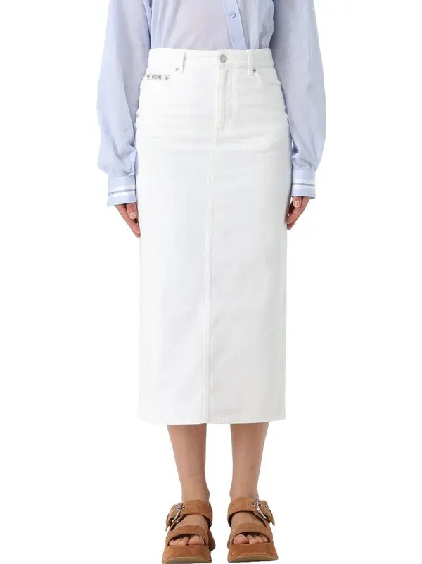 Moschino Denim Midi Skirt - White