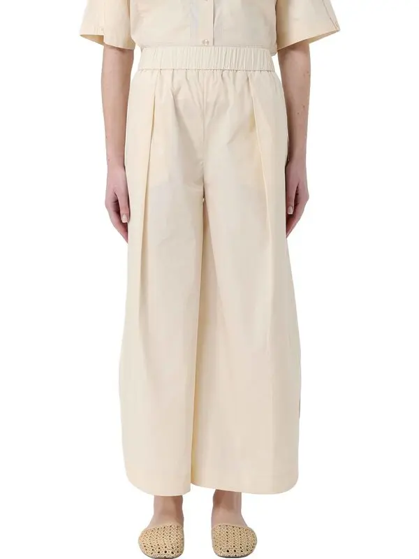 COLMAR Wide-leg Cropped Trousers - Yellow Cream