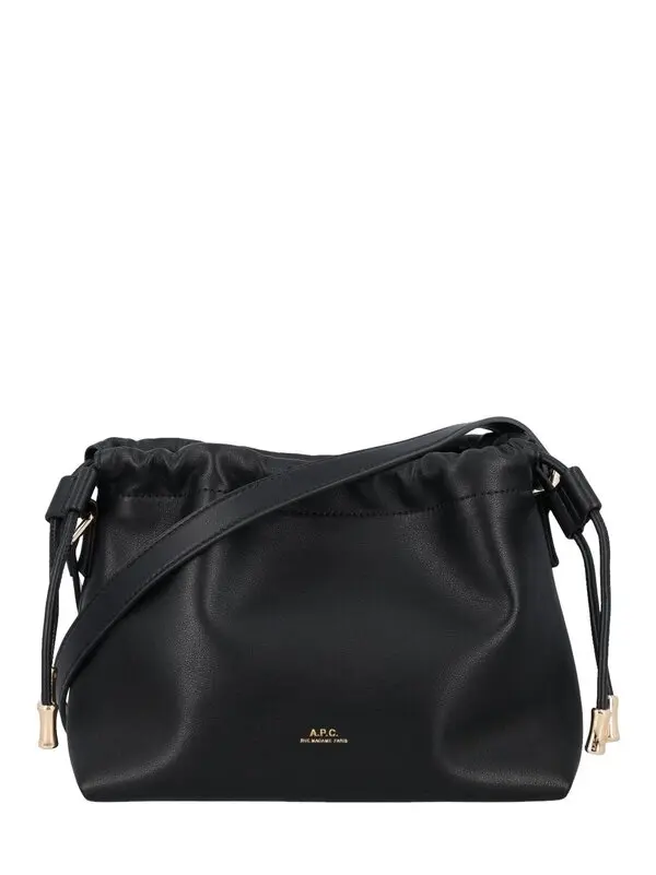 A.p.c. Leather Drawstring Bag - Black