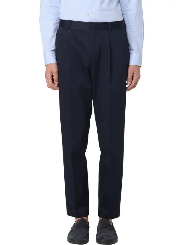 BOSS Flat Front Trousers - Blue