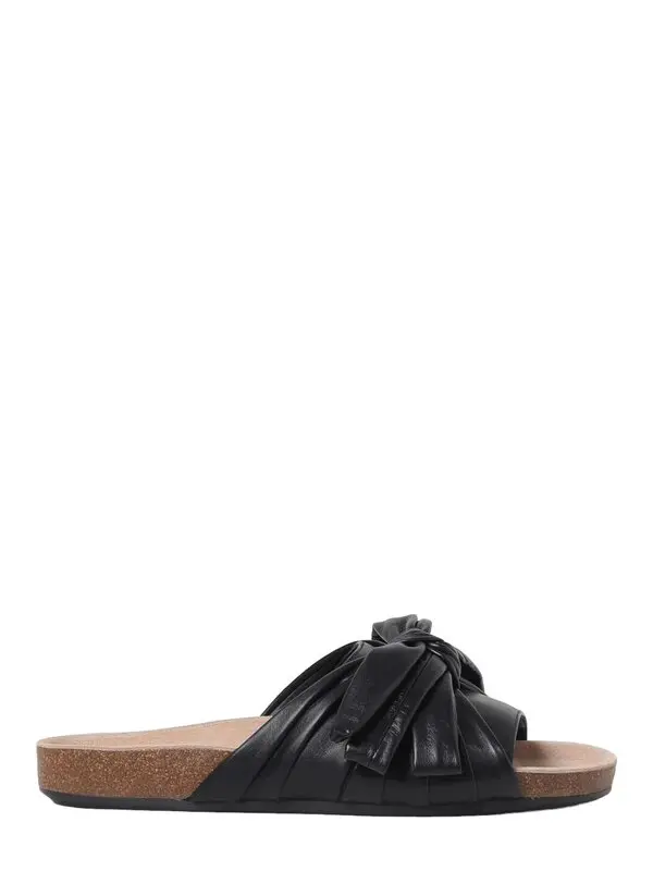 JW Anderson Flat Sandals With Knot Detailing - Black