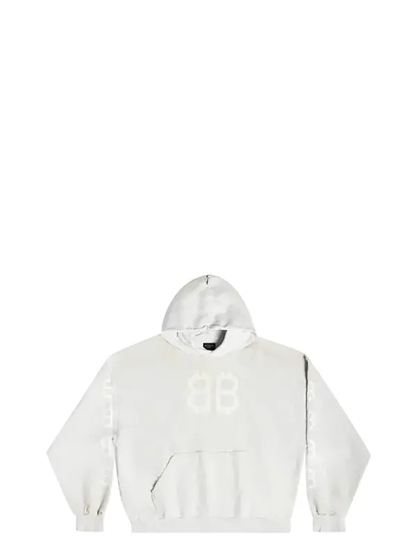 Balenciaga Relaxed Fit Hoodie - White