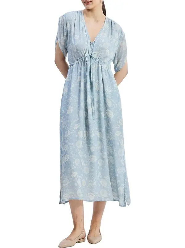 REISTOR Maxi Gathered Floral Dress - Floral Whispers