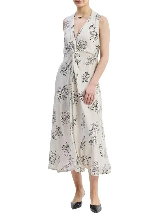 REISTOR Front Twist Floral Maxi Dress - Flowers In The Wind