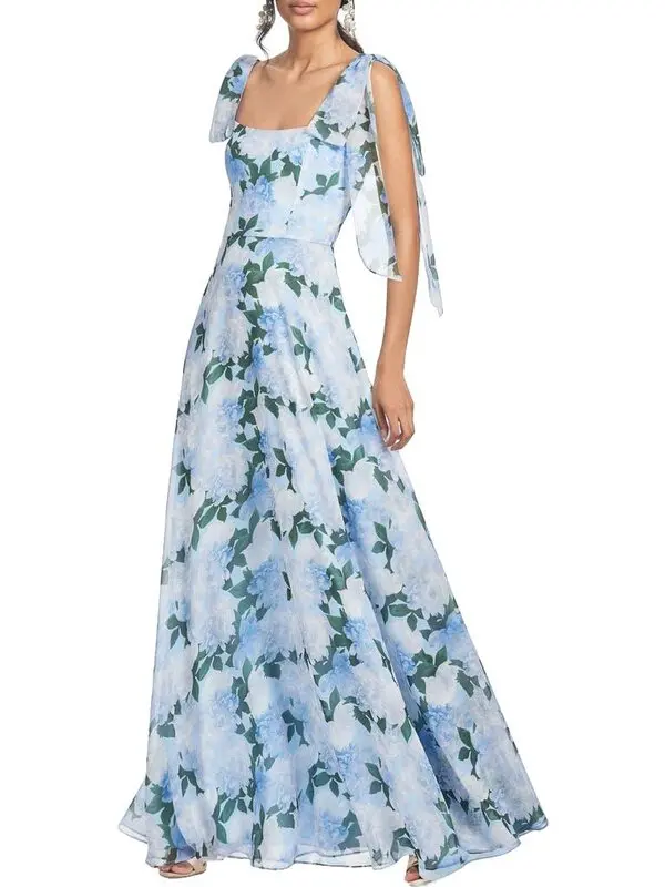 Sachin & Babi Floral Chiffon Maxi Dress - Glacial Peonies