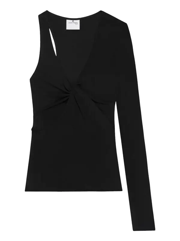 COURREGES Twist-detail Asymmetric Top - Black