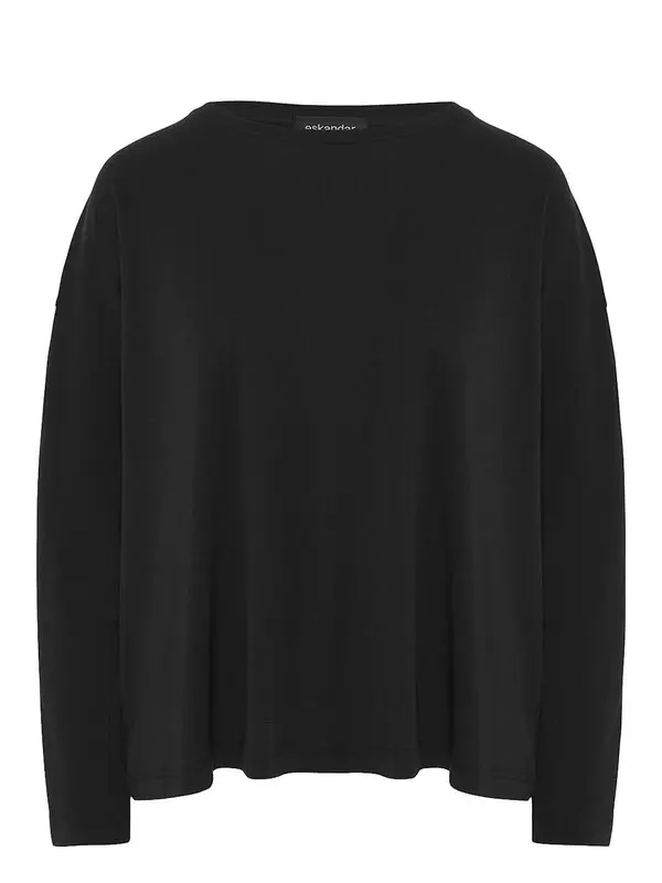 Eskandar Long-sleeve Pima Cotton Top - Black