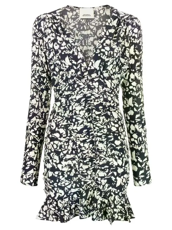 Isabel Marant Lara Floral-print Mini Dress - Black