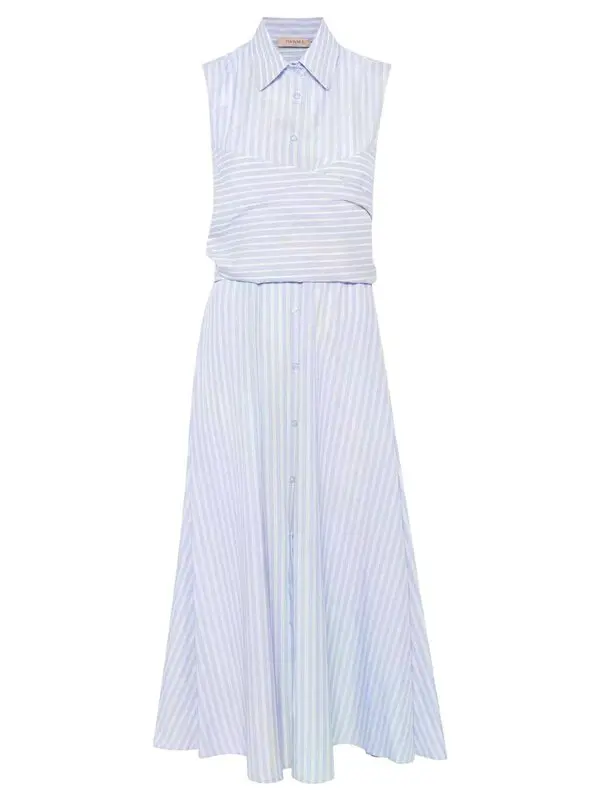 TWINSET Striped Midi Shirt Dress - Blue