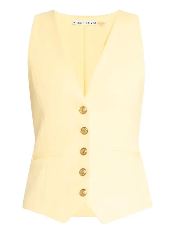 Alice + Olivia Mazie Slim Vest - Butter