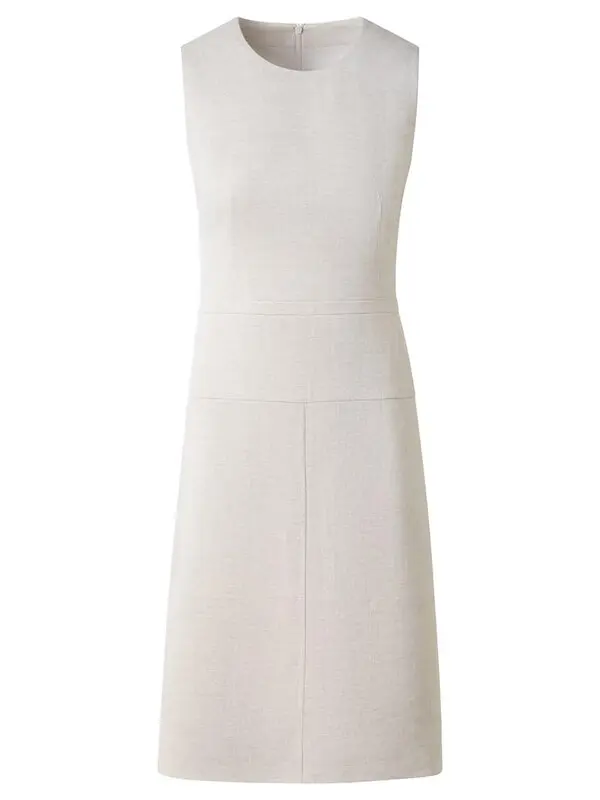Akris Sleeveless Paneled Linen Dress - Greige