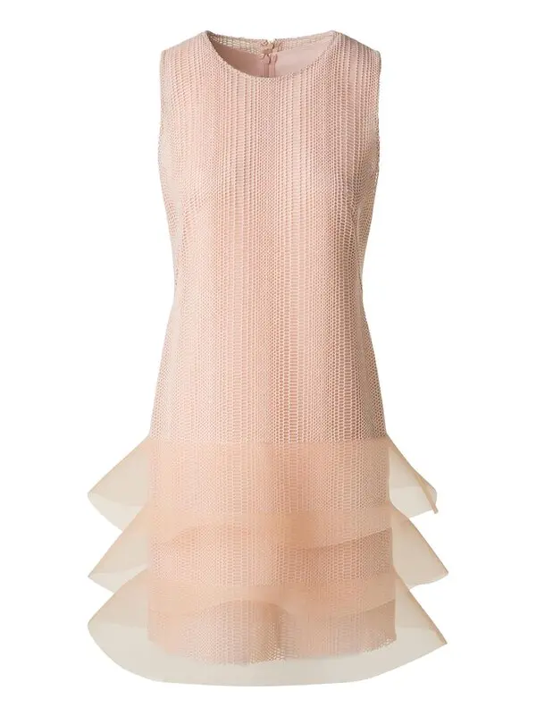 Akris Tiered Ruffle Mini Dress - Seashell