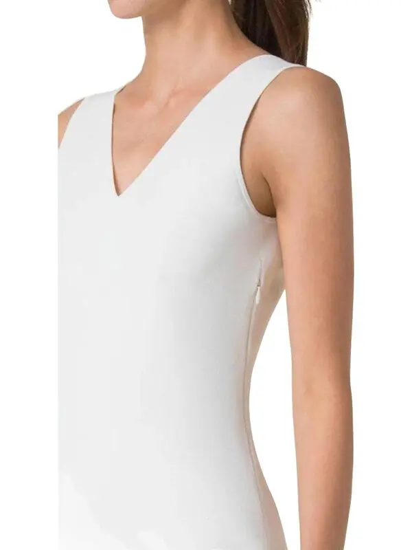 Akris Sleeveless Knit Midi Dress - Ecru