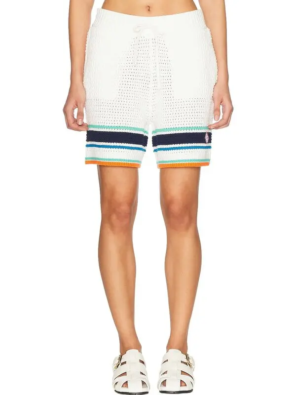 Casablanca Tennis Textured Short - Tennis Stripe