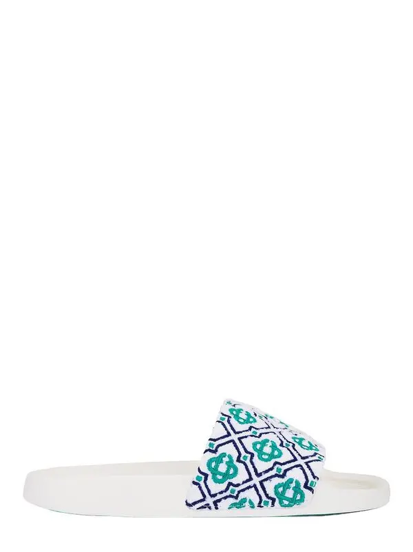 Casablanca Embroidered Terry Slider - Monogram