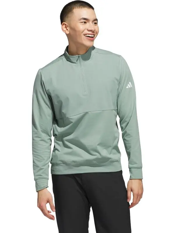 Adidas Ultimate365 Tour Quarter-zip Pullover - Silver Green