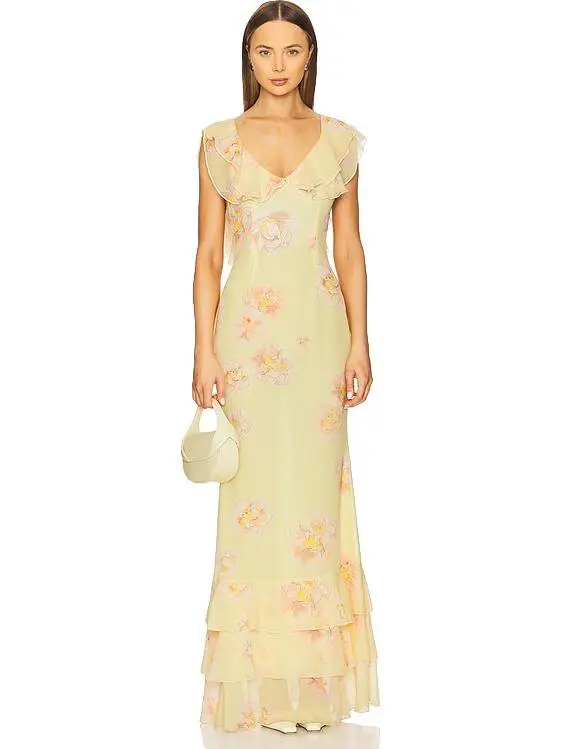 SAU LEE Gaia Dress - Yellow