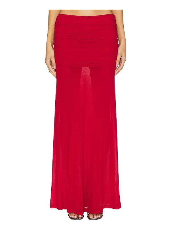 RUNAWAY THE LABEL Meila Maxi Skirt - Cherry