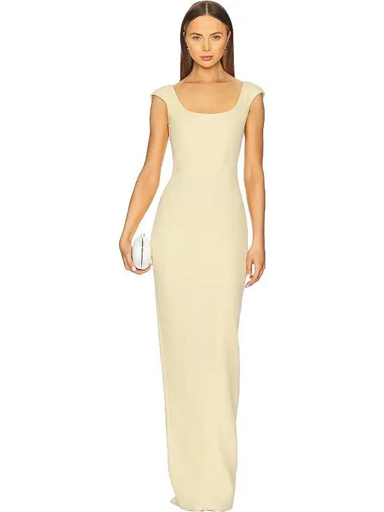 SAU LEE Brooke Gown - Butter Yellow