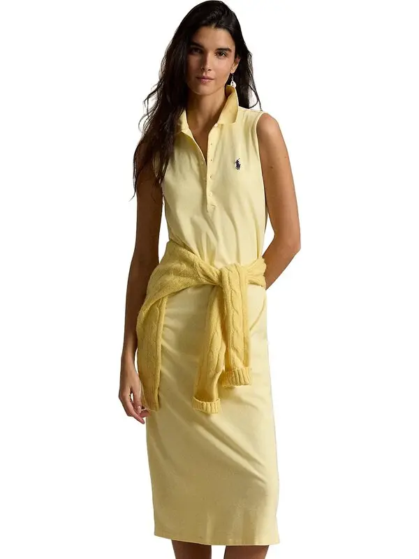 Ralph Lauren Stretch-cotton Sleeveless Polo Shirt Dress - Yellow