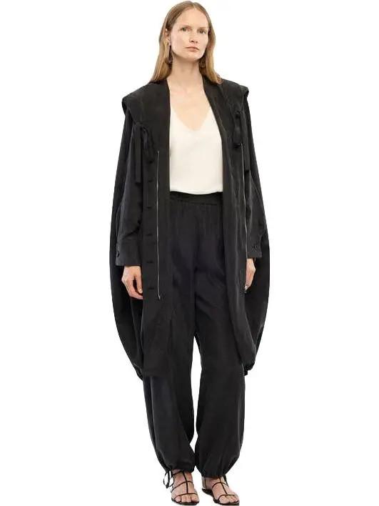Another Tomorrow Oversized Mid-length Parka - Black