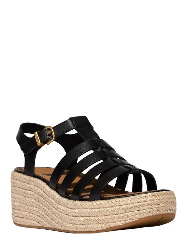 Fitflop Espadrille Platform Wedge Sandal - Black