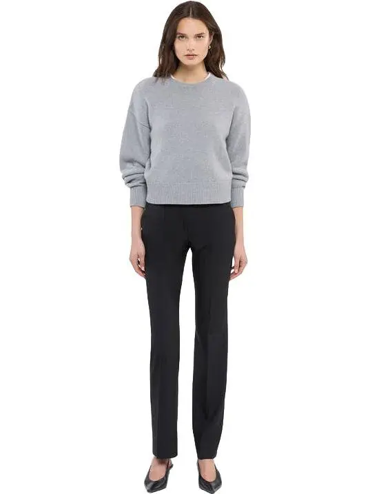 Another Tomorrow Cashmere Knit Sweatshirt - Heather Grey
