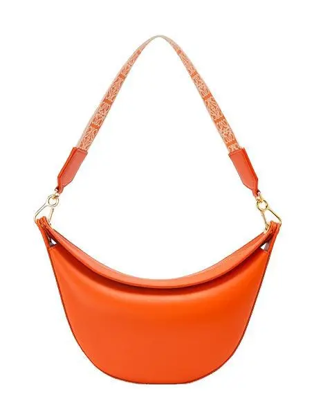 Loewe Small Luna Bag In Satin Calfskin And Jacquard - Orange