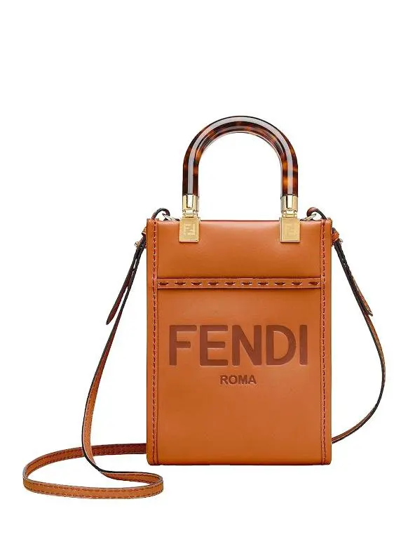 Fendi Mini Sunshine Shopper - Dark Brown