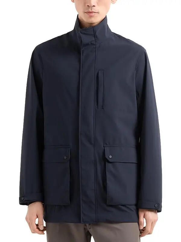 Emporio Armani Travel Essentials Water Repellent Nylon Blouson Jacket - Navy Blue